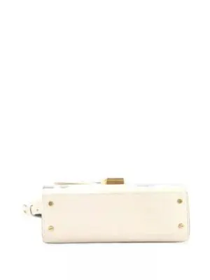 Saint Laurent Cassandra Top Handle Bag Leather Mini Shoulder Bag - Neutrals