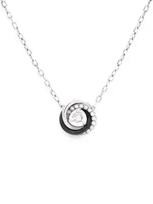 Cartier Trinity Diamond Pendant 18k White Gold With Diamonds And Ceramic Necklace