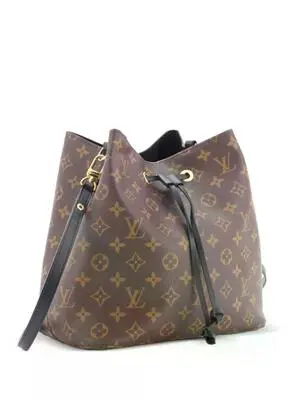 LOUIS VUITTON Neonoe Handbag Monogram Canvas With Leather Mm Bucket Bag - Black