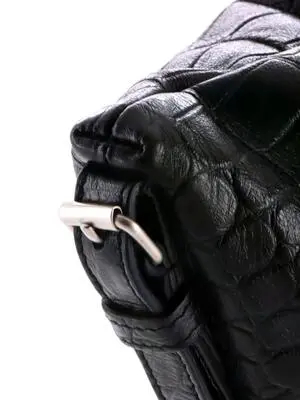 Saint Laurent Id Convertible Bag Crocodile Embossed Leather Large Tote Bag