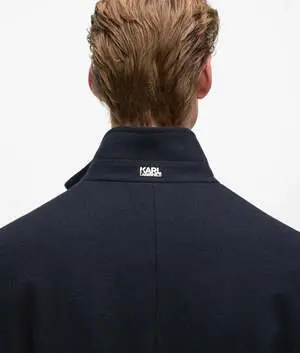 Karl Lagerfeld High-stand Collar Coat - Black