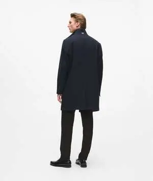 Karl Lagerfeld High-stand Collar Coat - Black