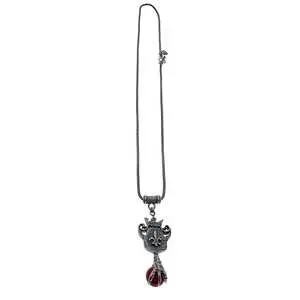GEM KINGDOM Red / Silver Shield And Claw Necklace Red