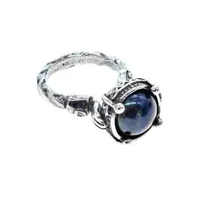 GEM KINGDOM Black / Silver Black Pearl Ring - Black/silver