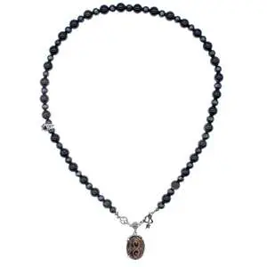 GEM KINGDOM Black / Silver Eternal Midnight Necklace - Black/silver