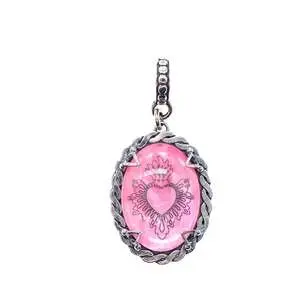 GEM KINGDOM Pink / Silver Pink Sacred Heart Pendant