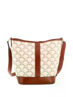 Celine Triomphe Coated Canvas Small Bucket Bag - Neutrals