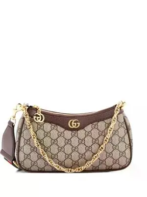 Gucci Ophidia Charm Shoulder Bag Gg Coated Canvas Small Crossbody Bag - Brown