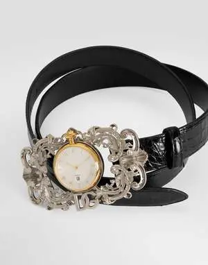 Dolce & Gabbana Caiman Belt - Black