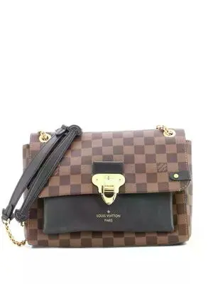 LOUIS VUITTON Vavin Handbag Damier With Leather Pm Crossbody Bag - Black