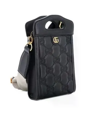 Gucci Top Handle Gg Matelasse Leather Mini Crossbody Bag