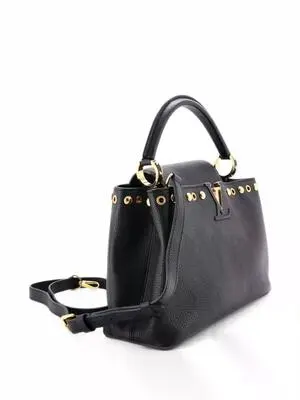 LOUIS VUITTON Capucines Bag Leather With Embellished Detail Pm Satchel - Black