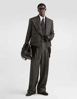 Dolce & Gabbana Textured Wool Blend Trousers