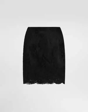 Dolce & Gabbana Chantilly Lace Mini Skirt - Black