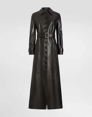 Dolce & Gabbana Single-breasted Leather Coat