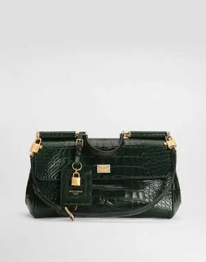 Dolce & Gabbana Medium My Sicily Alligator Handbag - Green