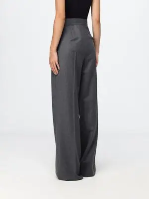 Max Mara High-waisted Flared Cri�pe Trousers With Slash Pockets - Gray