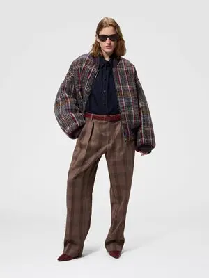 Missoni Wool Bomber Jacket With Check Motif