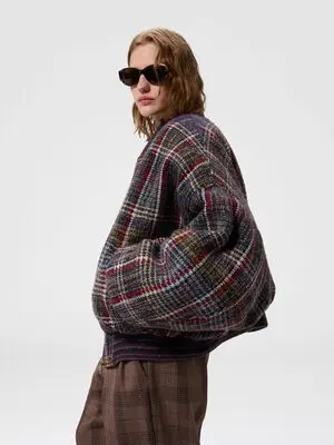 Missoni Wool Bomber Jacket With Check Motif