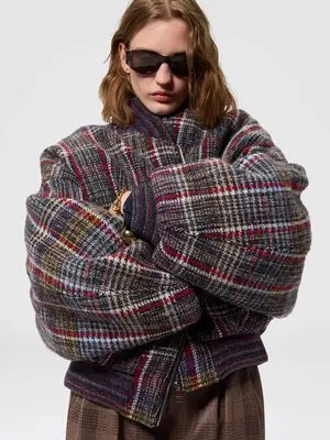 Missoni Wool Bomber Jacket With Check Motif