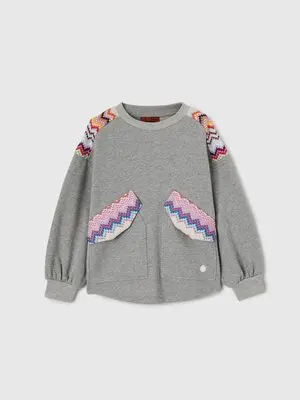 Missoni Cotton-blend Crewneck Sweatshirt - Grey& Silver