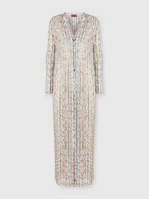 Missoni Cardigan In Ribbed Viscose Blend With Sequins - Multicoloured