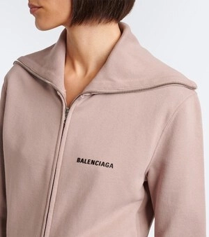 Balenciaga Logo Cotton Zip-up Sweatshirt