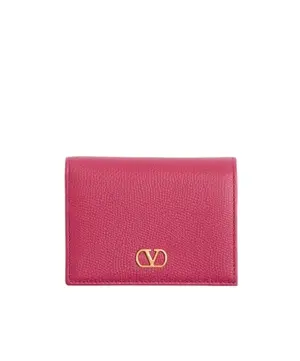 Valentino Garavani Vlogo Signature Grainy Calfskin Wallet - No