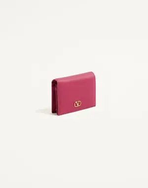 Valentino Garavani Vlogo Signature Grainy Calfskin Wallet
