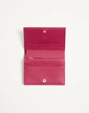 Valentino Garavani Vlogo Signature Grainy Calfskin Wallet