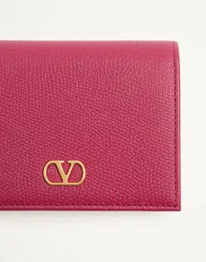 Valentino Garavani Vlogo Signature Grainy Calfskin Wallet