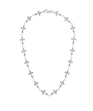 Emanuele Bicocchi Rose Multi-cross Necklace - Silver