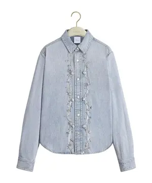 Dior Embroidered Blouse - Light Blue