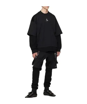 MASTERMIND WORLD Layered-look Pullover Sweatshirt