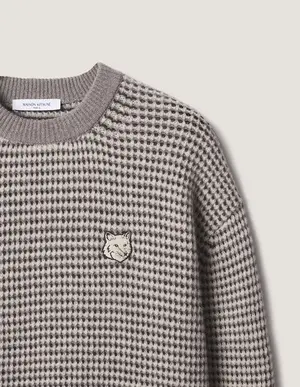 Maison Kitsuné Fox-head Waffle-knit Sweater