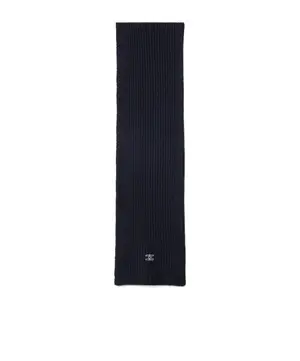 Celine Ribbed Cashmere Scarf - Navy