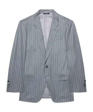 TOM FORD Pinstripe Twill Flannel Colbert Jacket - Gray