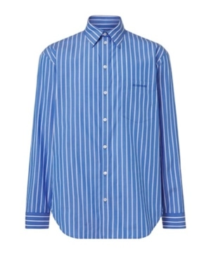 Balenciaga Striped Cotton Poplin Shirt - Blue