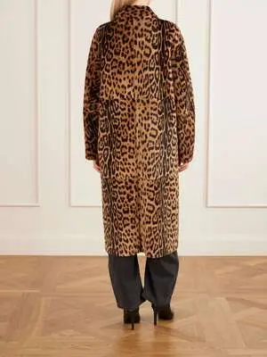 NILI LOTAN Davelle Leopard-print Shearling Coat