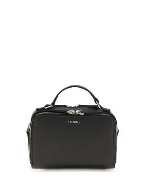 Fendi Calfskin Phone Holder Handbag - Black