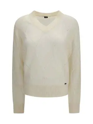 Kiton V Neck Sweater - White