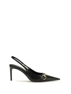 Gucci Slingback Pumps With Strap - Black