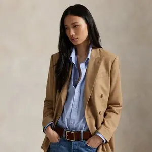 Ralph Lauren Double-breasted Stretch-wool Blazer - Camel