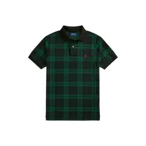 Ralph Lauren Custom Slim Fit Plaid Mesh Polo Shirt