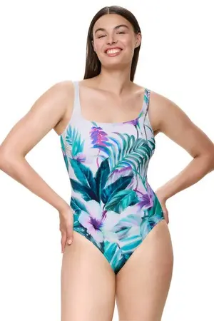 GOTTEX Paradise Beauty Square Neck One Piece Swimsuit - Multicolor