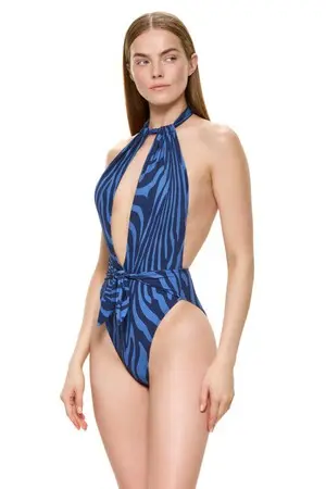 GOTTEX Tanzania Halter Neck Deep Plunge One Piece Swimsuit