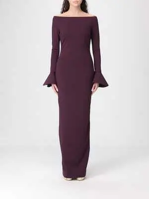 Solace London Long Cri�pe Dress - Red