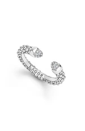 Lagos Signature Caviar Pavé Diamond Versa Ring