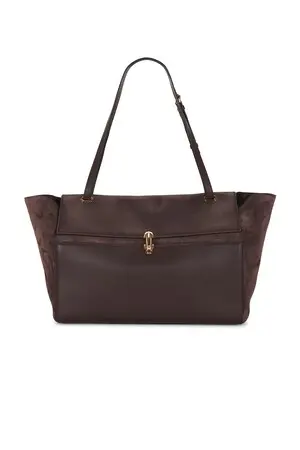 Savette Large Trapeze Shoulder Bag In Chocolate - Coffee