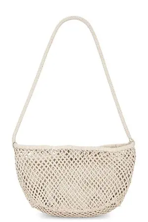 ST. AGNI Mesh Crescent Bag In Ivory